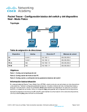 2.3.8 packet tracer - Respuestas de practica - © 2013 – 2021 Cisco y/o ...