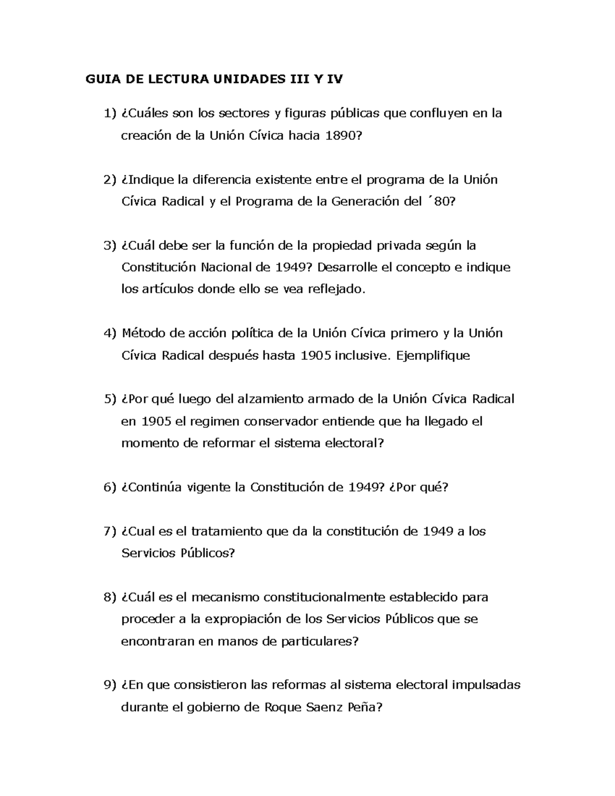 GUIA III Y IV - preparacion de examen, guias - GUIA DE LECTURA UNIDADES III Y IV ¿Cuáles son los ...