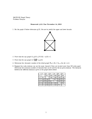 HW10 - HW 10 - Graph Theory - Fall 2019 Professor Narayan Real World Graph Connectivity 1 In ...