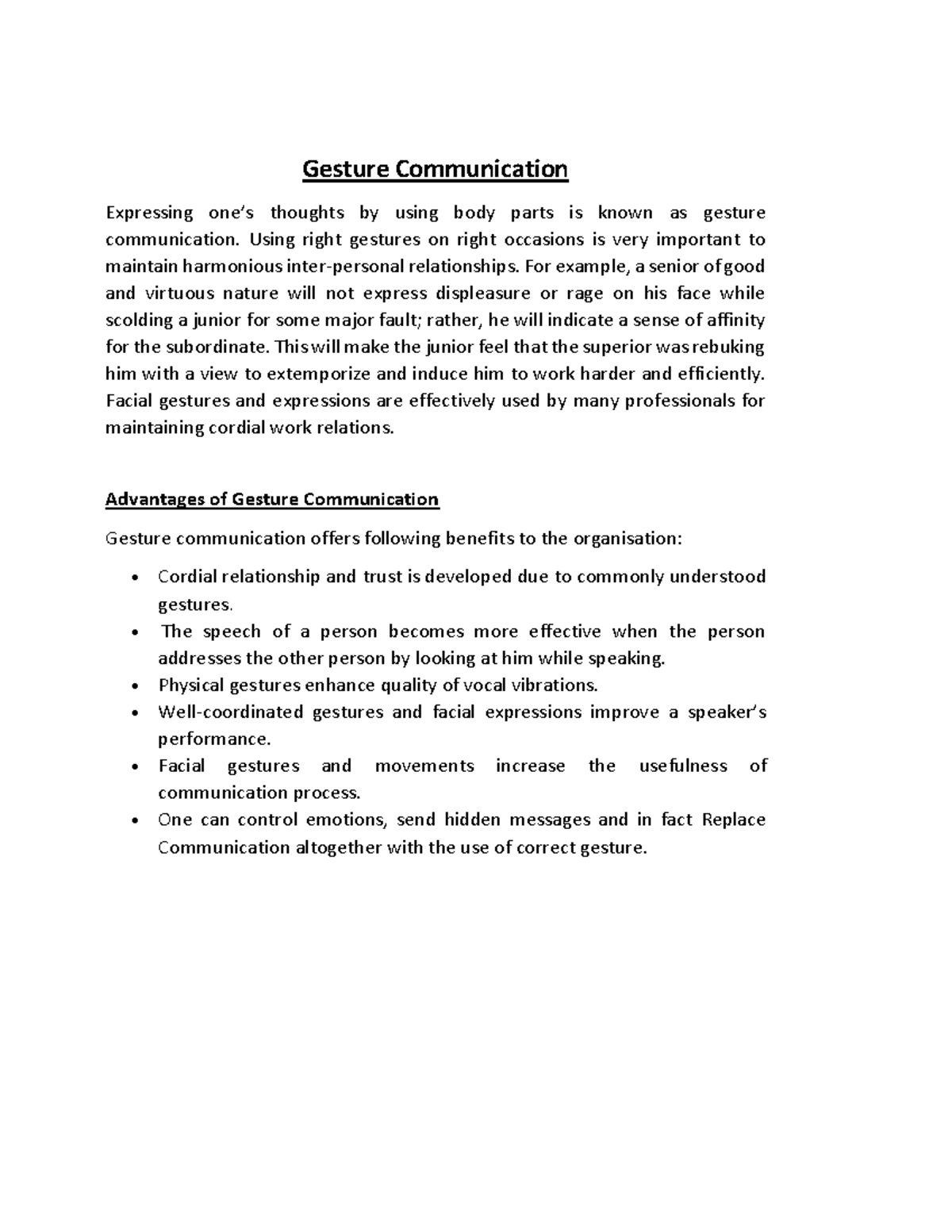 Gesture Communication - Gesture Communication Expressing one’s thoughts ...