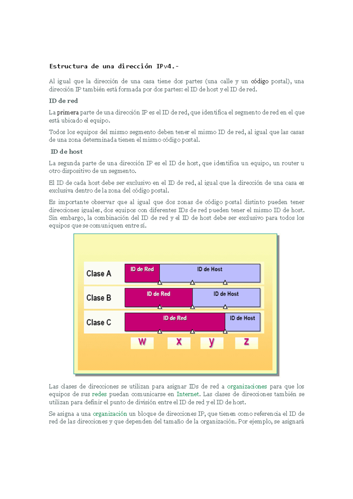 50278693 Estructura de una direccion IPv4 - Estructura de una dirección IPv4.- - Studocu