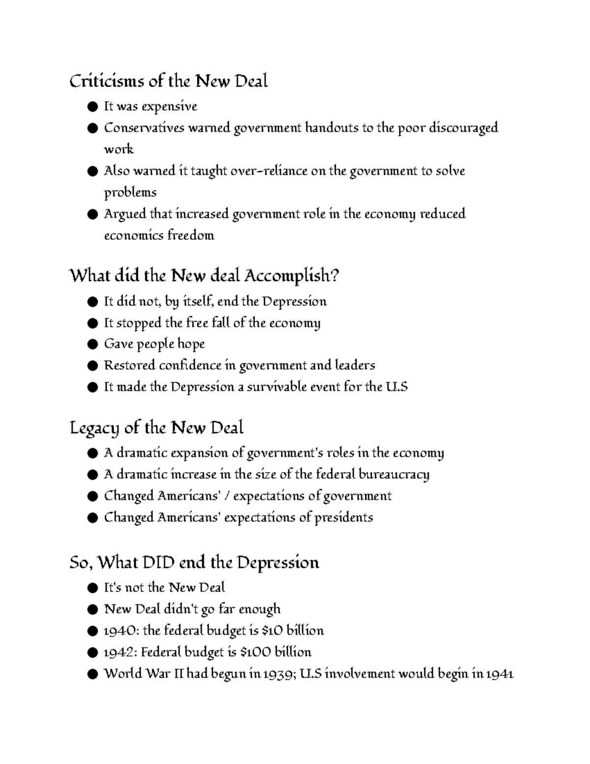 The New Deal and the end of the Depression - Criticisms of the New Deal ...