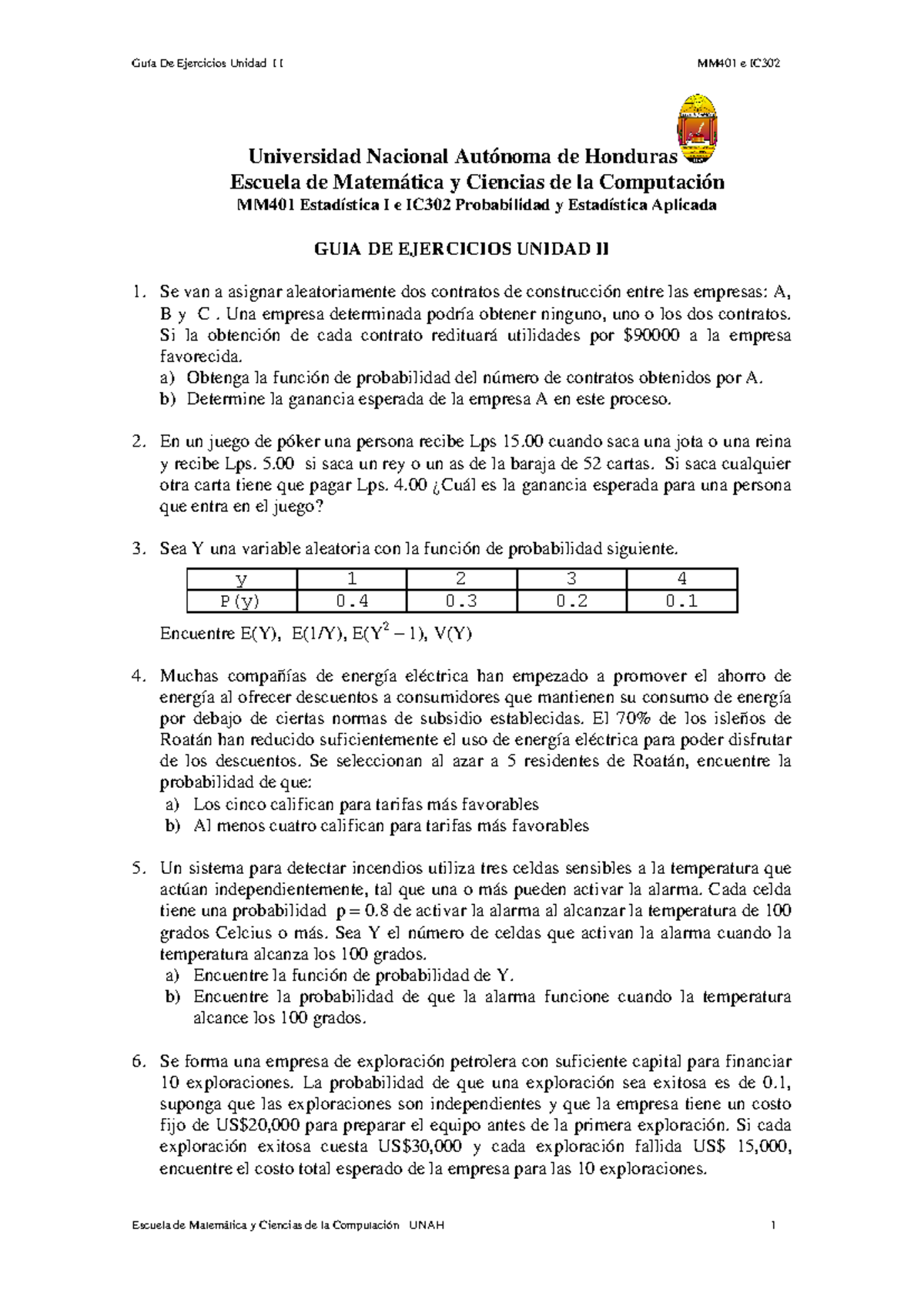 Guia II Ejercicios MM401( Tarea Segunda Unidad) - GUIA DE EJERCICIOS ...