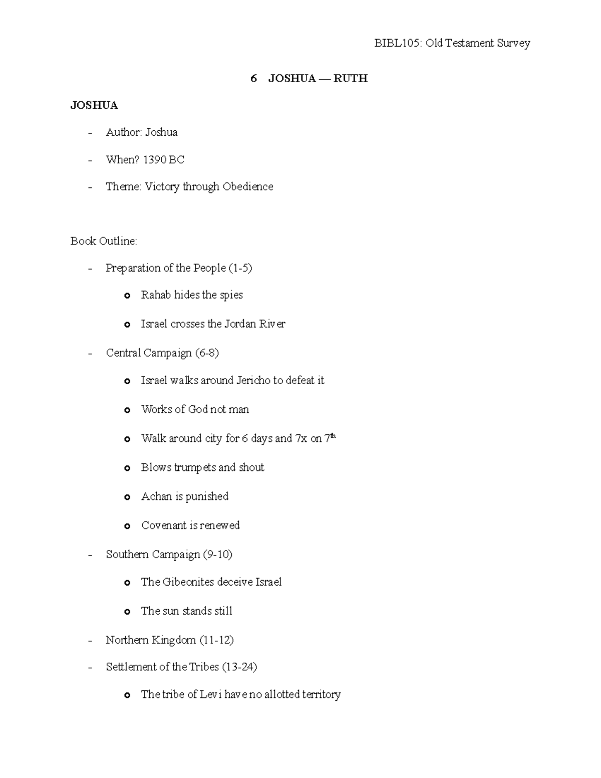 Bible 105 - Joshua, Judges, Ruth - 6 JOSHUA — RUTH JOSHUA- Author ...