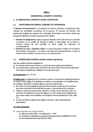 TEMA 9 , Derechos Reales E Hipotecarios - TEMA - 9 1.- LA FINCA ...
