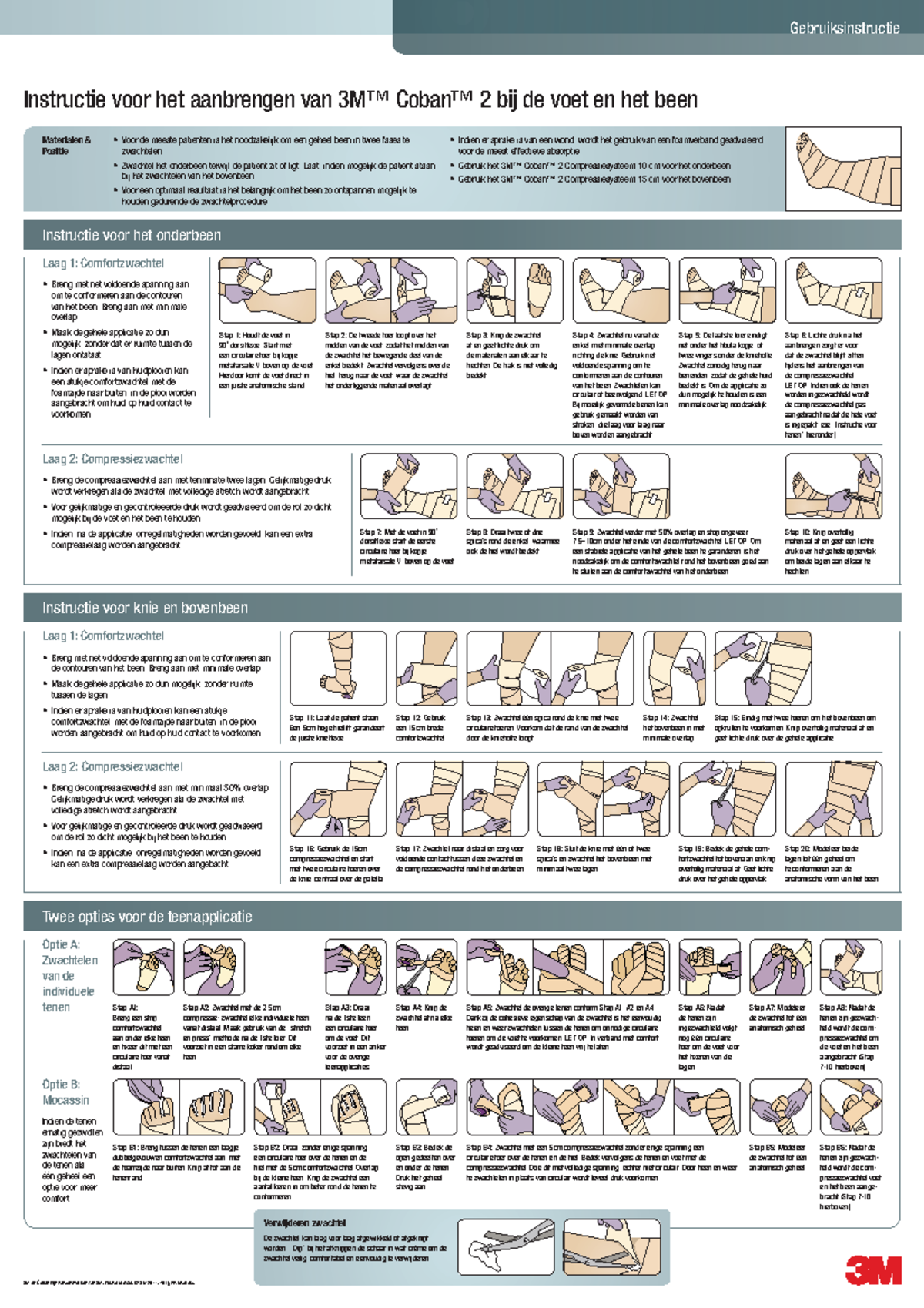 Applicatie voet, been en bovenbeen - Instructie voor het aanbrengen van ...