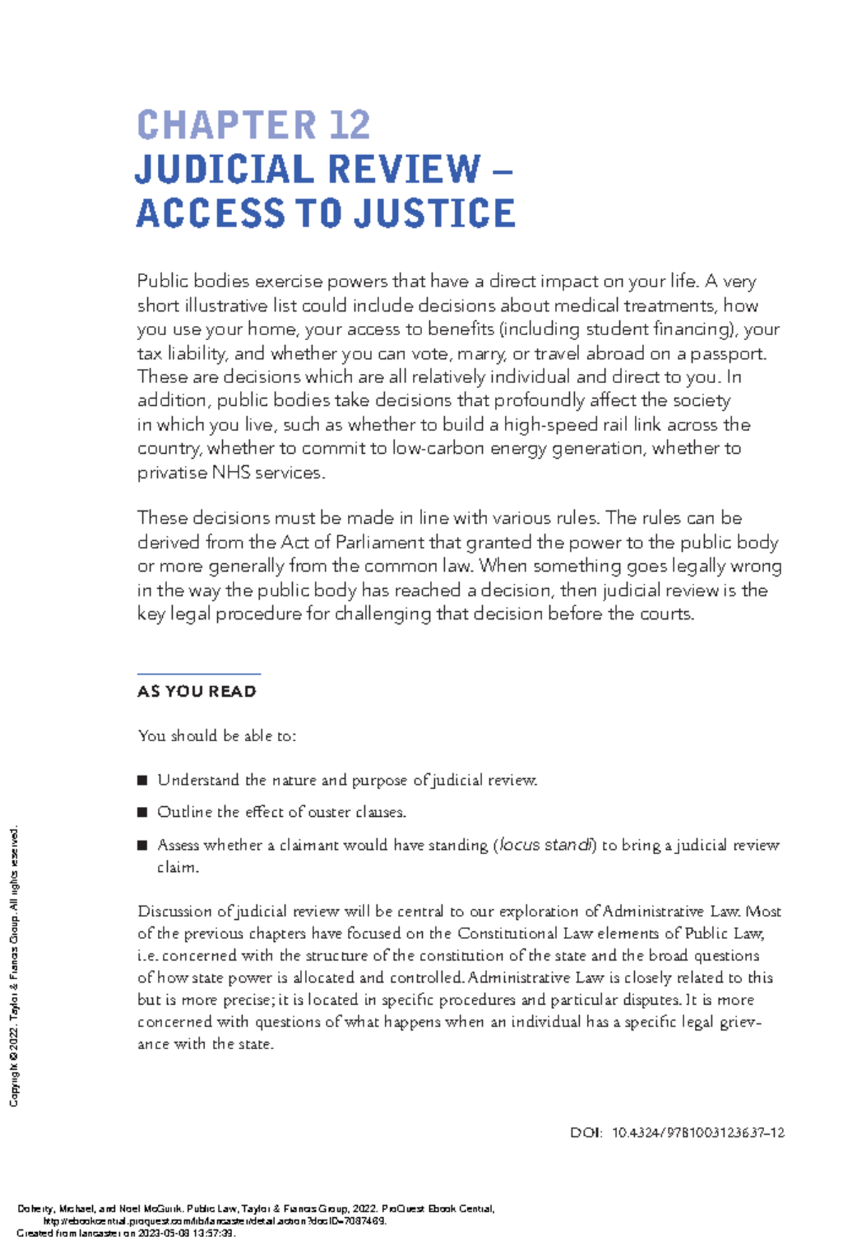 Public Law - (Chapter 12 Judicial review %E2%80%93 access to justice ...