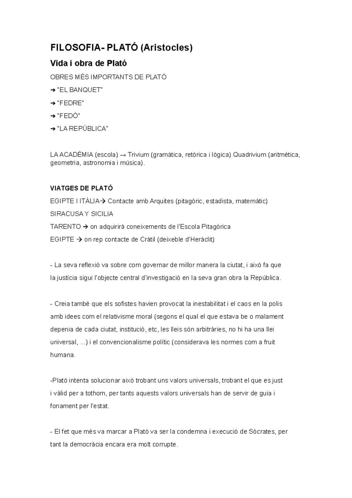 Plató JL - Introdiccion a platon - FILOSOFIA- PLATÓ (Aristocles) Vida i ...