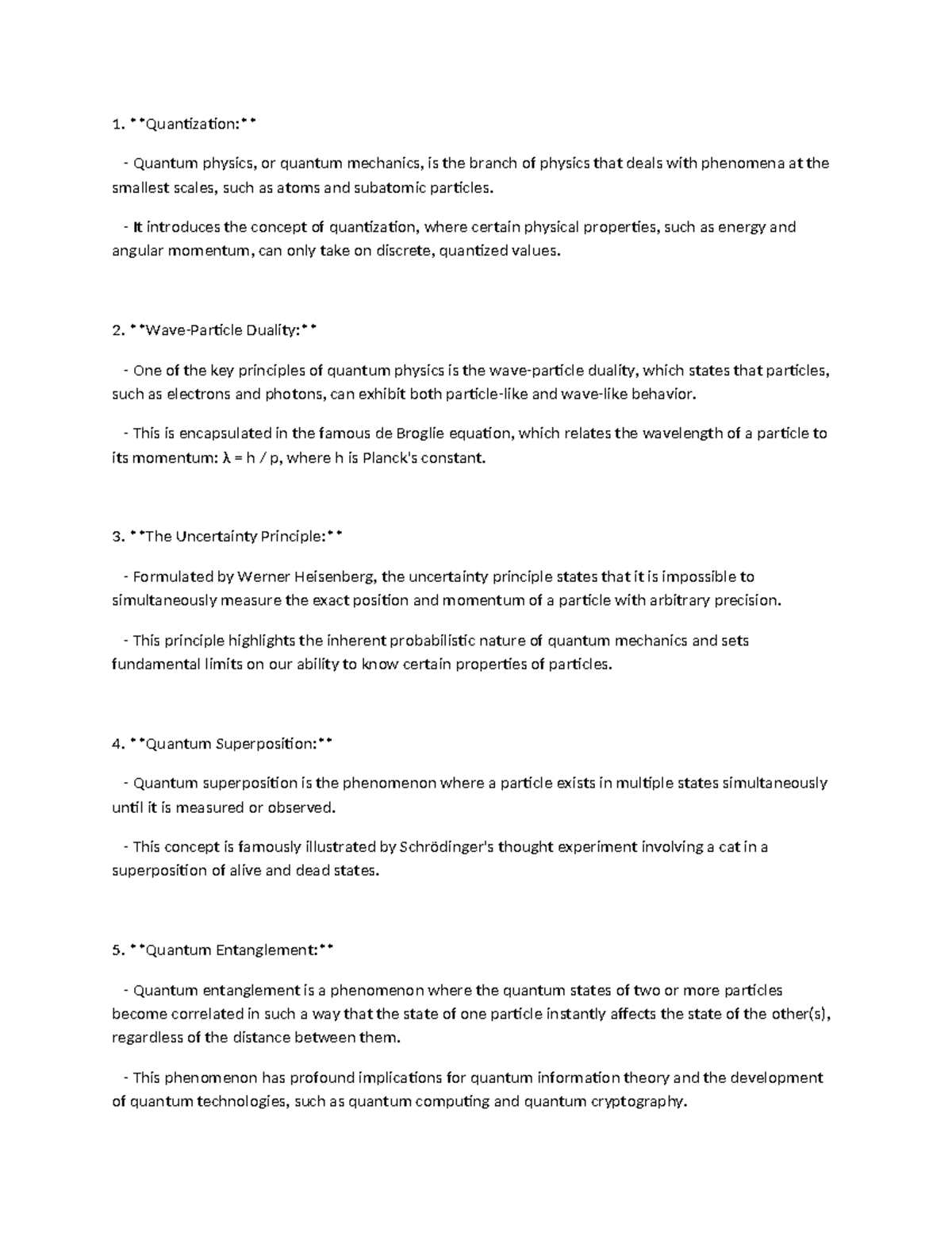 Quantum physics note - Quantization: Quantum physics, or quantum ...