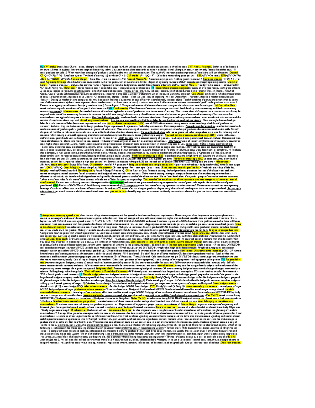 ACCT index card - H3:CVP analys details how OI, rev, tot cost changes ...