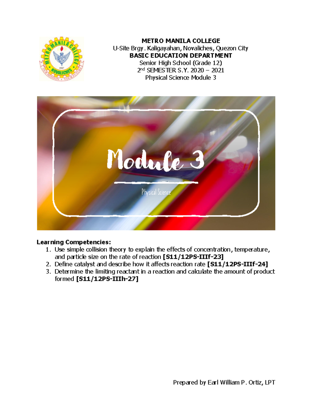 Tzzr8qmpd Module-3-Physical-Science-1 - Prepared by Earl William P ...