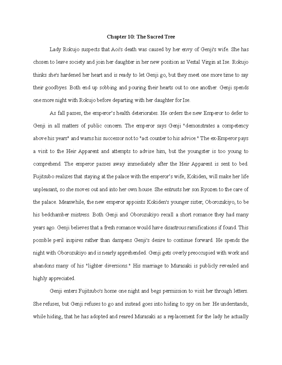 Chapter 10 The Sacred Tree - Summary - Chapter 10: The Sacred Tree Lady ...