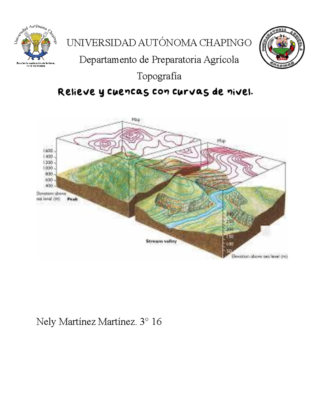 Relieves y cuencas con curvas de nivel - UNIVERSIDAD AUTÓNOMA CHAPINGO ...