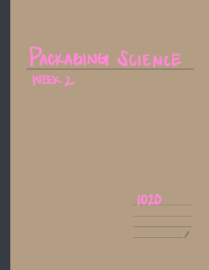 WEEK 10 - Packaging Machinery - PACKAGING SCIENCE WEEK 10 1020 ...