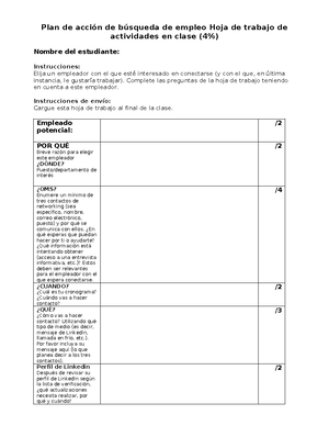 CPS 2001 - Job Search Action Plan In Class Activity Worksheet 2022F ...