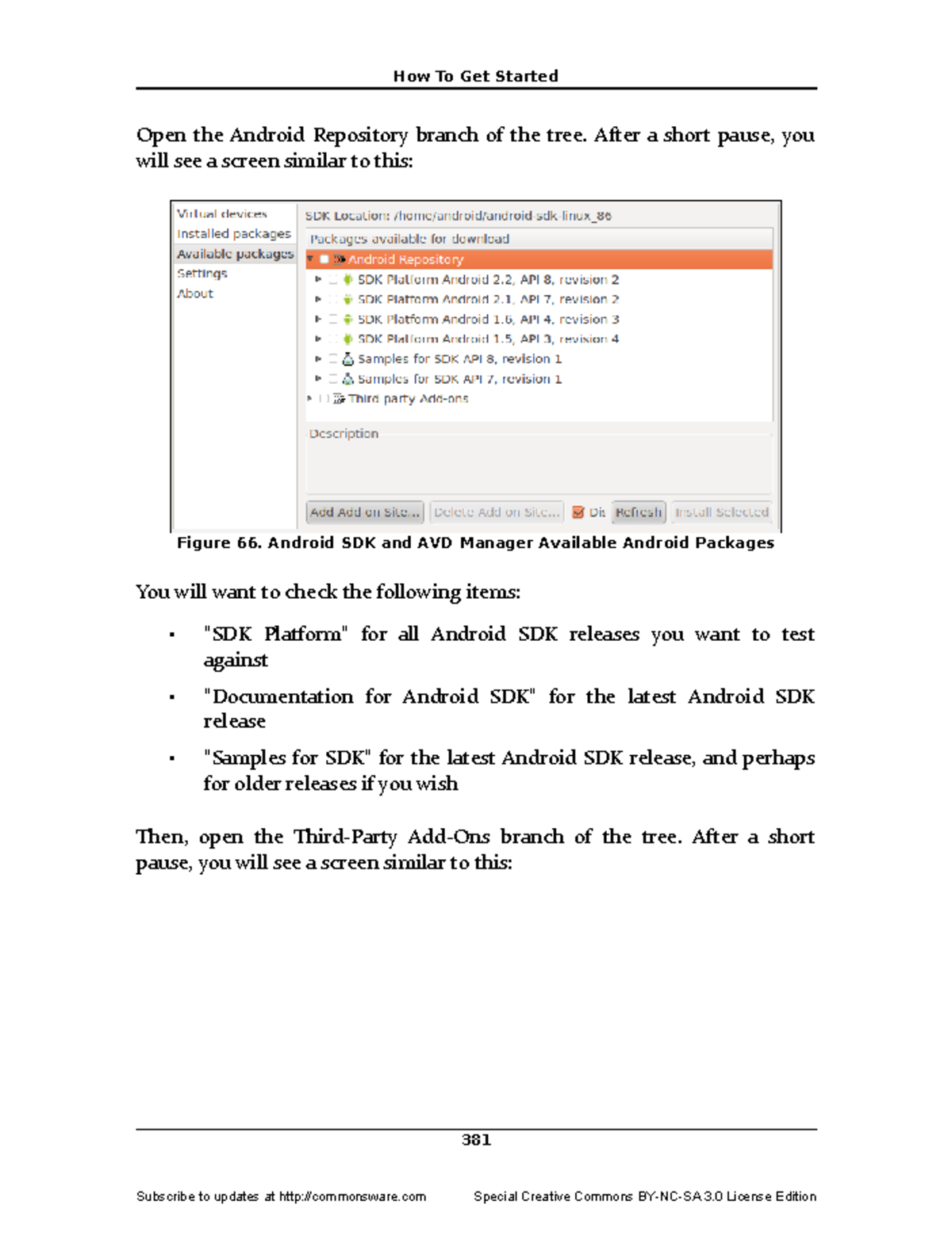 Android Tutorials - Open the Android Repository branch of the tree. After a short pause, you ...