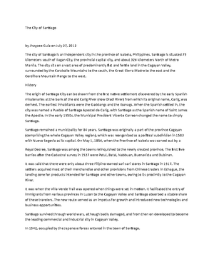 Reflection Paper THE SITE OF THE First MASS - REFLECTION PAPER: THE ...