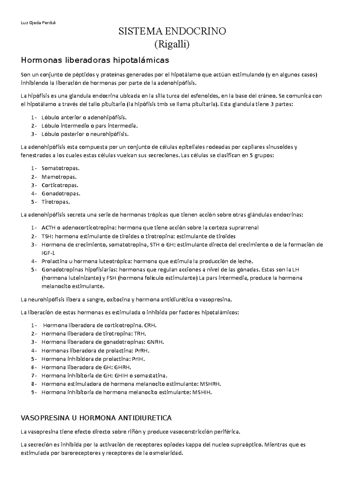 Sistema Endocrino. rigalli - SISTEMA ENDOCRINO (Rigalli) Hormonas ...