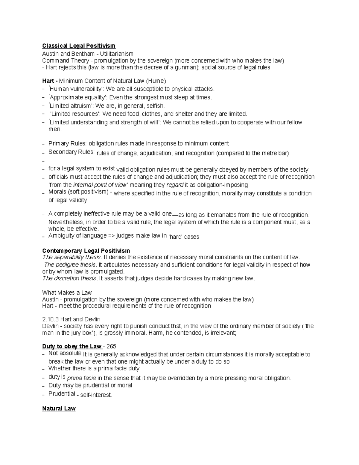 LP CANs (Hagen) - Classical Legal Positivism Austin and Bentham ...