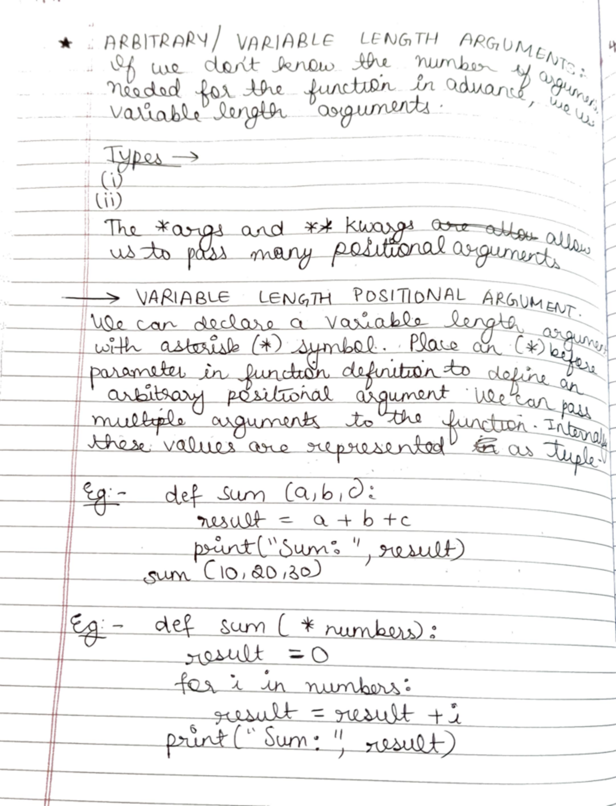 Python Function Notes 240904 160316 Variable The Length Arguments 4 Needed For The Function