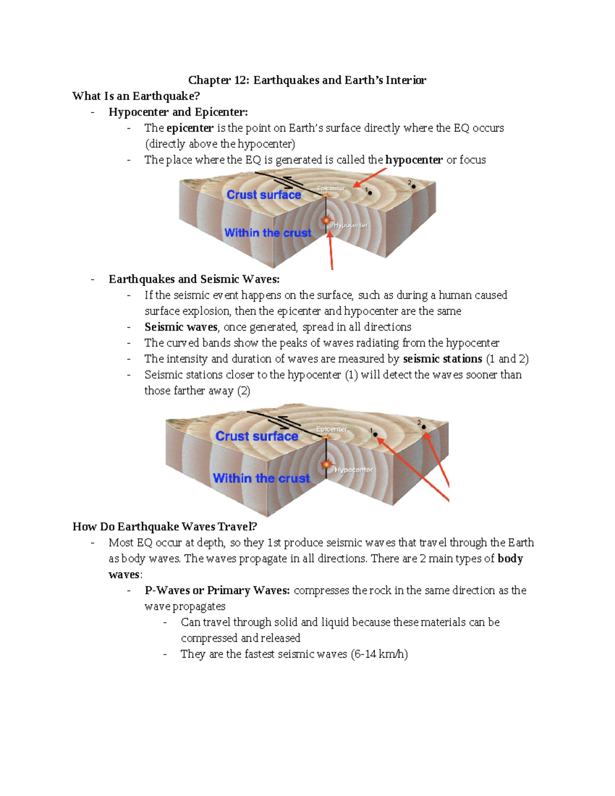 Exam 3 Study Guide - Chapter 12: Earthquakes and Earth’s Interior What ...