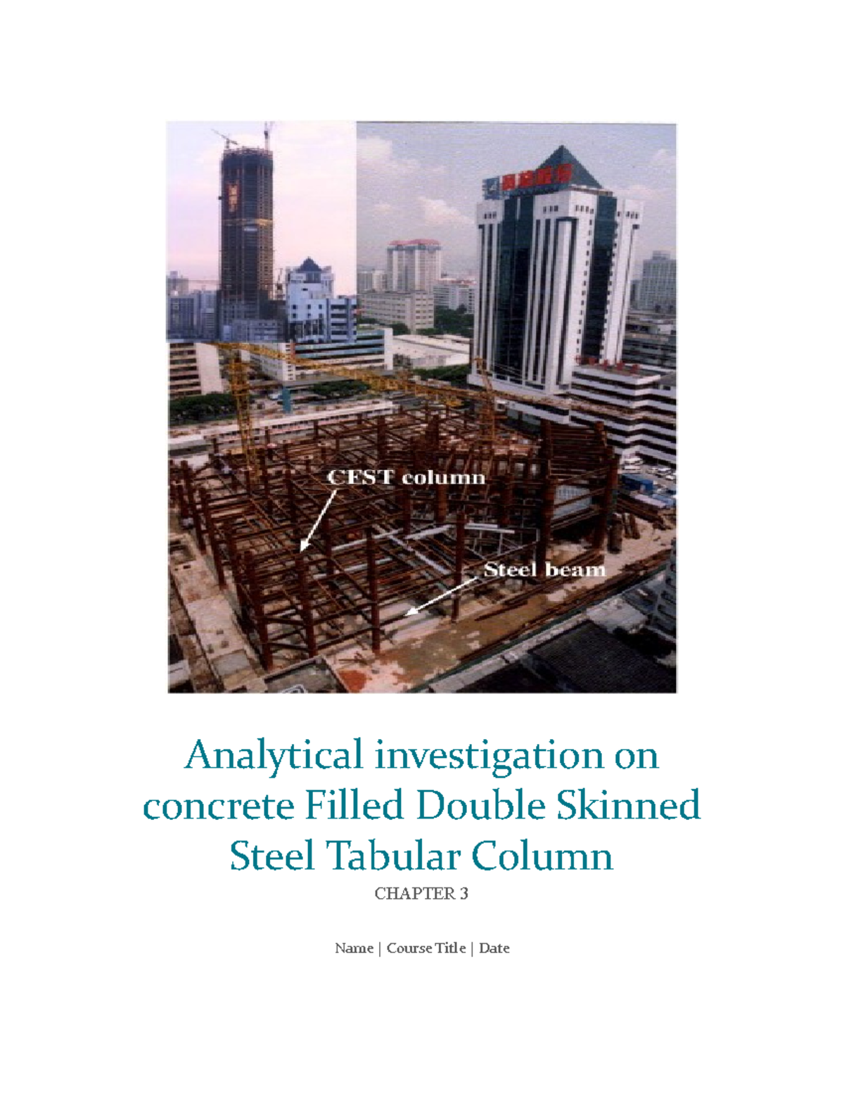 Chapter 3 Analytical investigation on concrete Filled Double Skinned ...