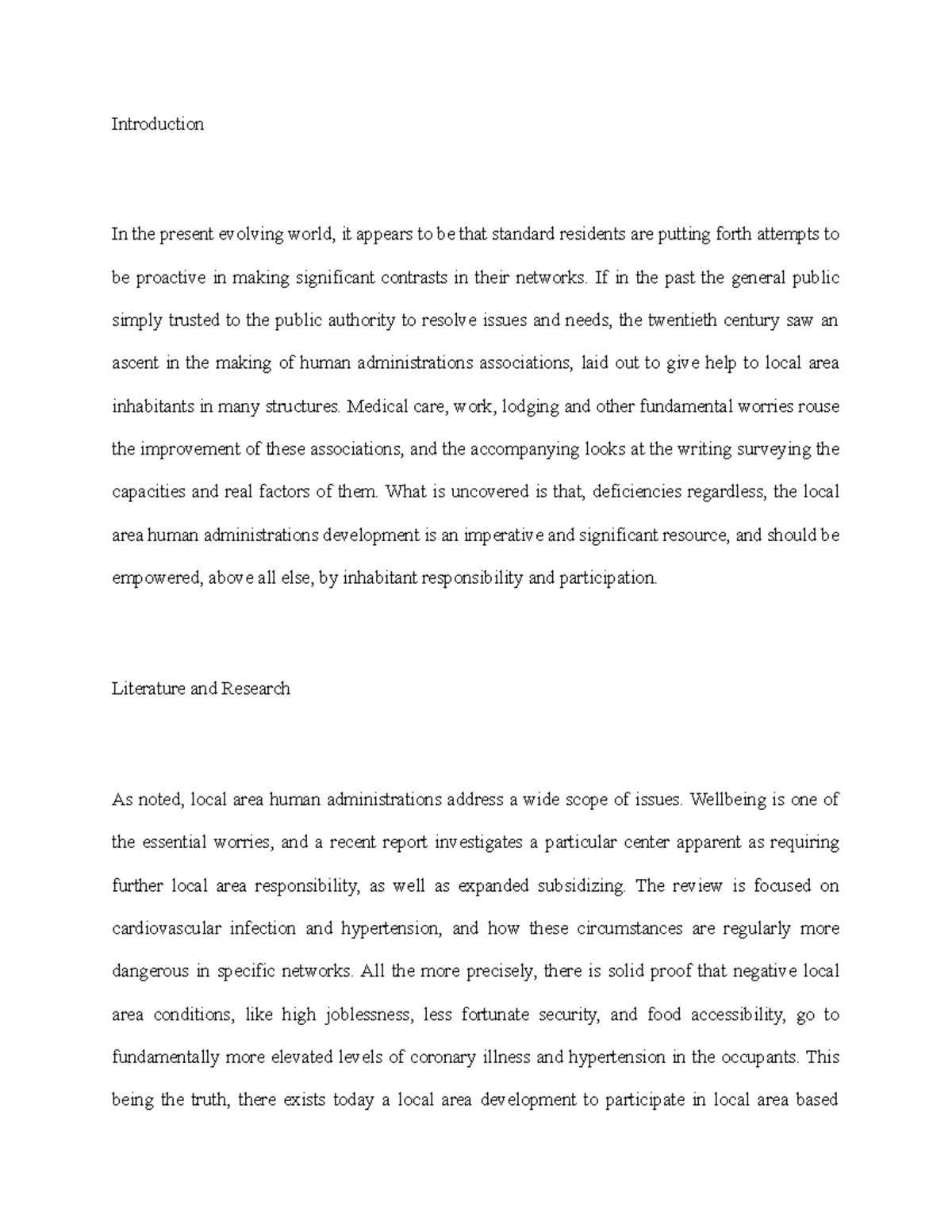 The Role of the Human Services Agency in the Community - Service ...