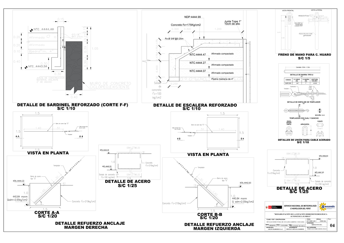 Plano 04 Sumbay Octubre - A A Afirmado compactado Junta Tope 1" Fe Ø 3/8"@0 Concreto - Studocu