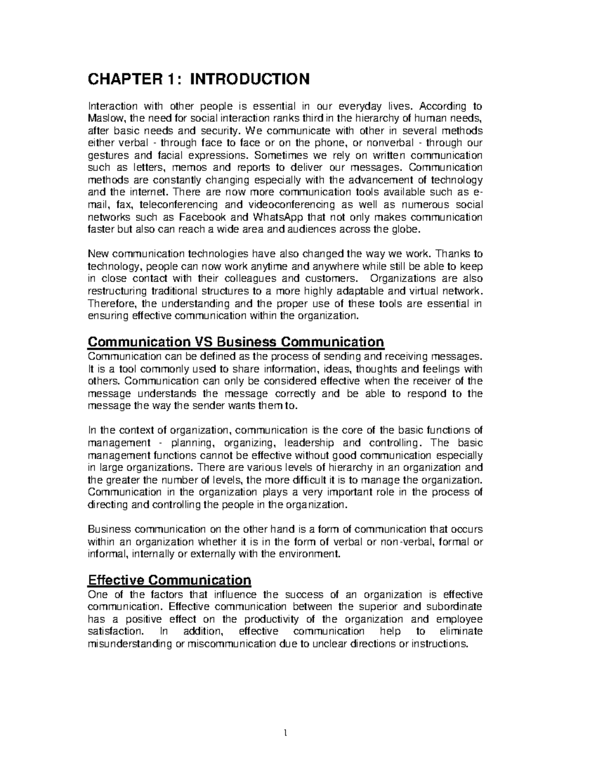 BC Notes Chapter 1 - GOOD LUCK - CHAPTER 1: INTRODUCTION Interaction ...