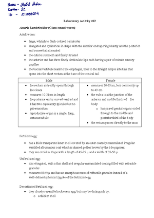 Laboratory-Activity-2 - Laboratory Activity # MICROSCOPIC EXAMINATION ...