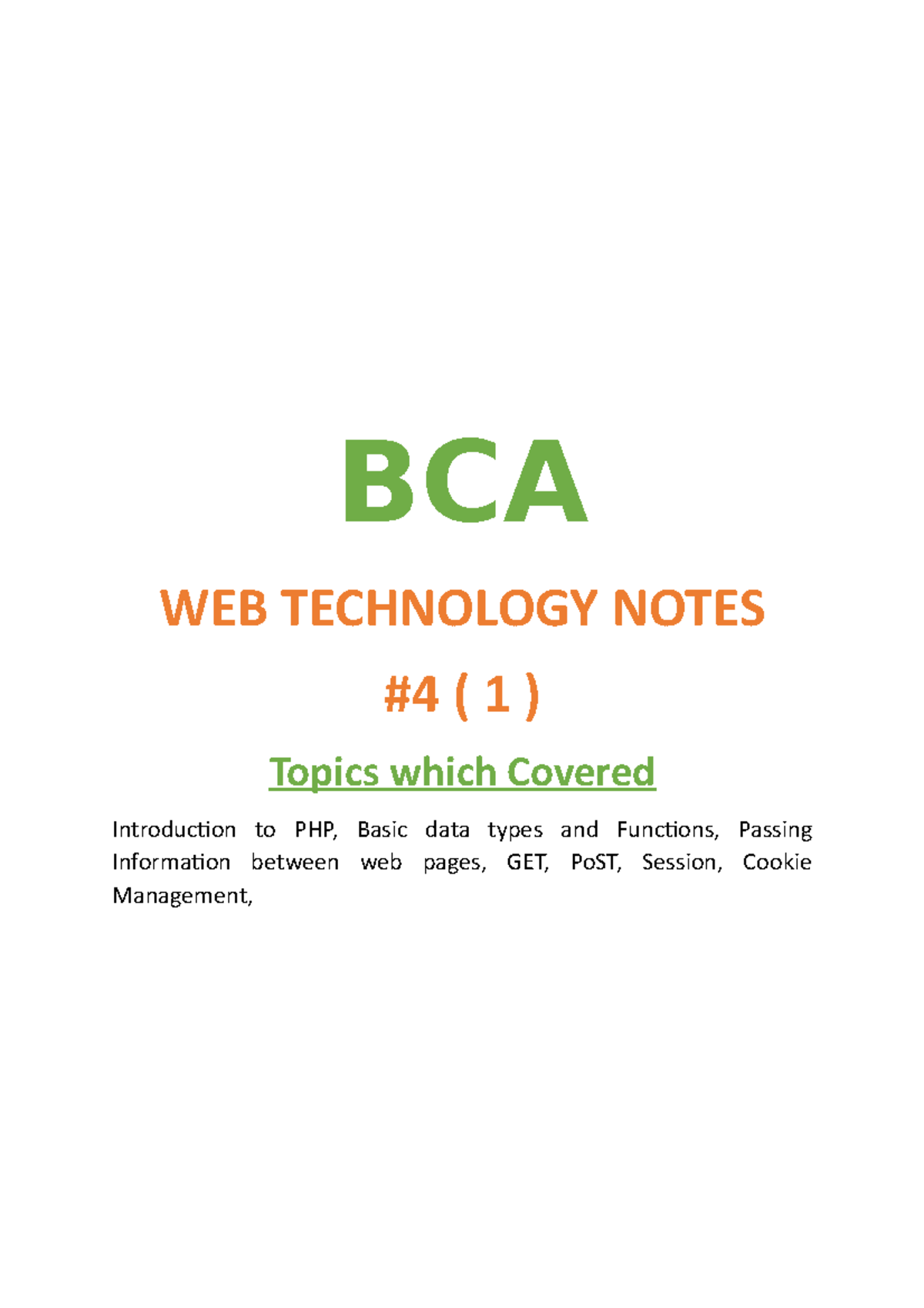 Unit 4. BCA Web Technology ( 1 ) - BCA WEB TECHNOLOGY NOTES #4 ( 1 ...