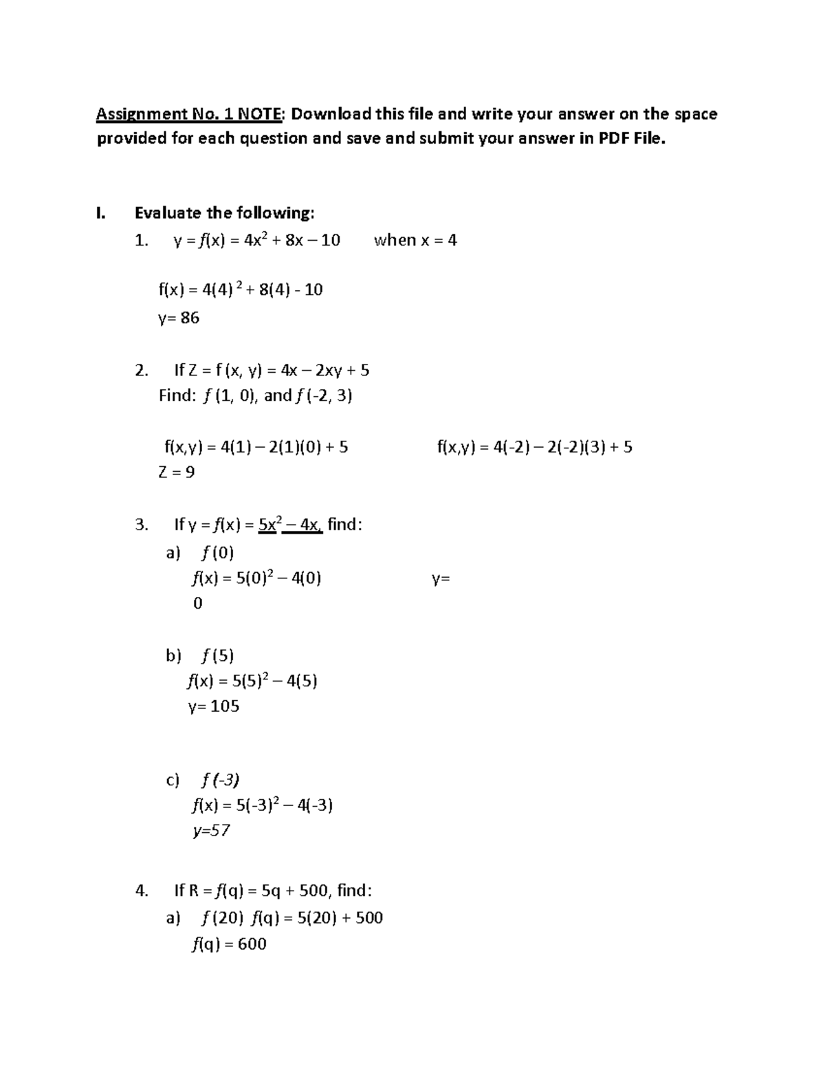 Assignment No. 1 - Management Science - Assignment No. 1 NOTE: Download ...