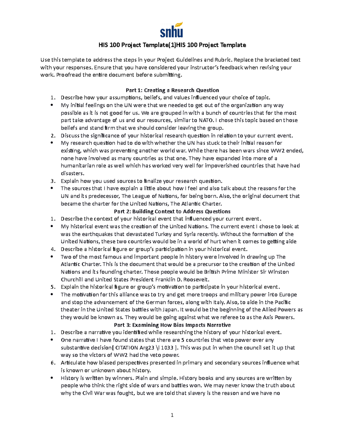 HIS 100 Project Ian Edmonston - HIS 100 Project Template(1)HIS 100 ...