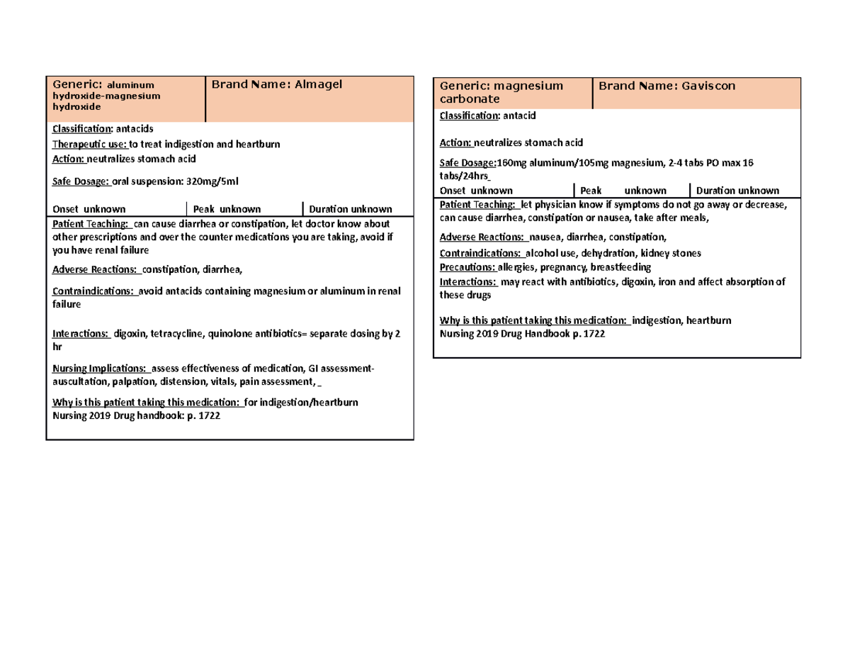 71 Medcards For Clinicals - Generic: aluminum hydroxide-magnesium ...