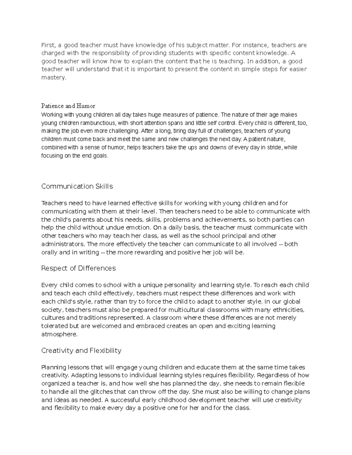 Qualities-of-a-good-teacher compress - First, a good teacher must have ...