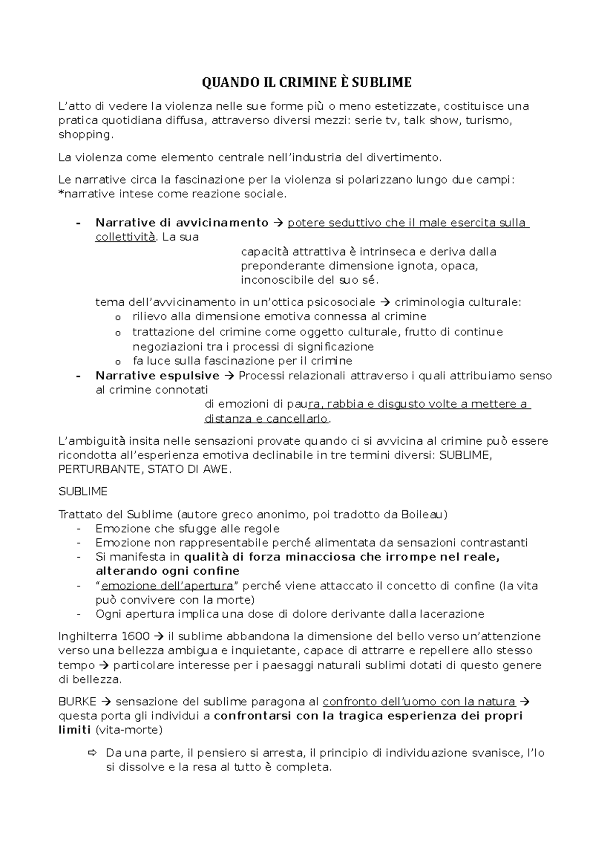 Riassunto Quando il crimine è sublime di Oriana Binik - QUANDO IL ...