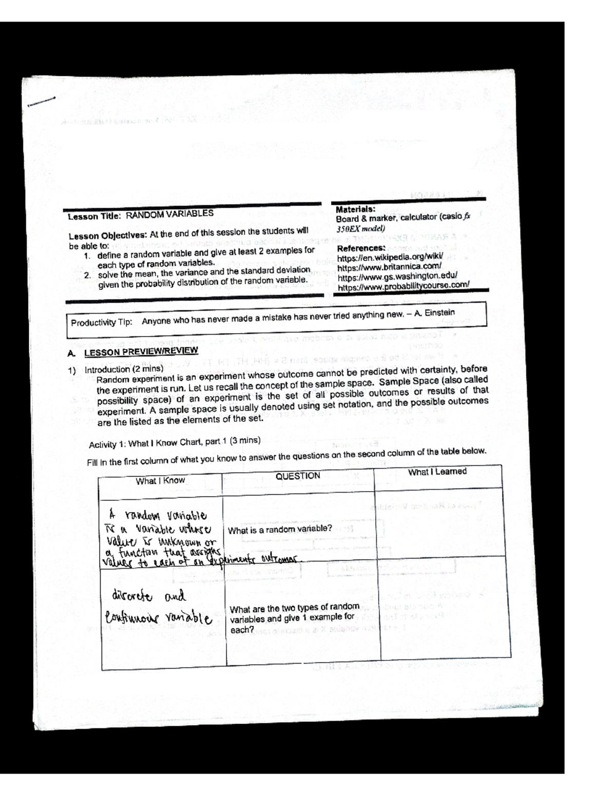 Engineering data analysis lesson 6 - Civil Engineering - Studocu