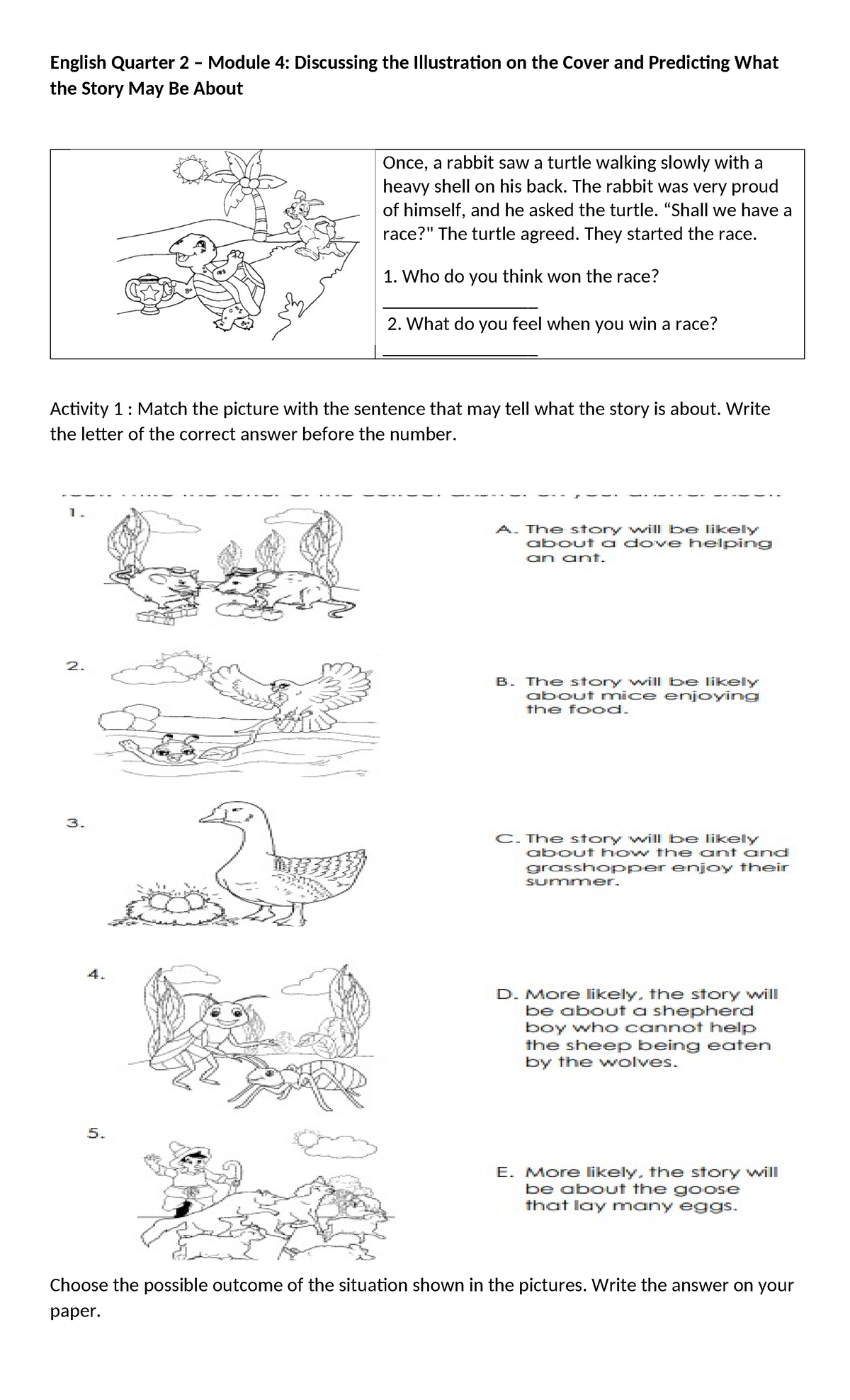 English Quarter 2 – Module 4 Discussing the Illustration on - English ...