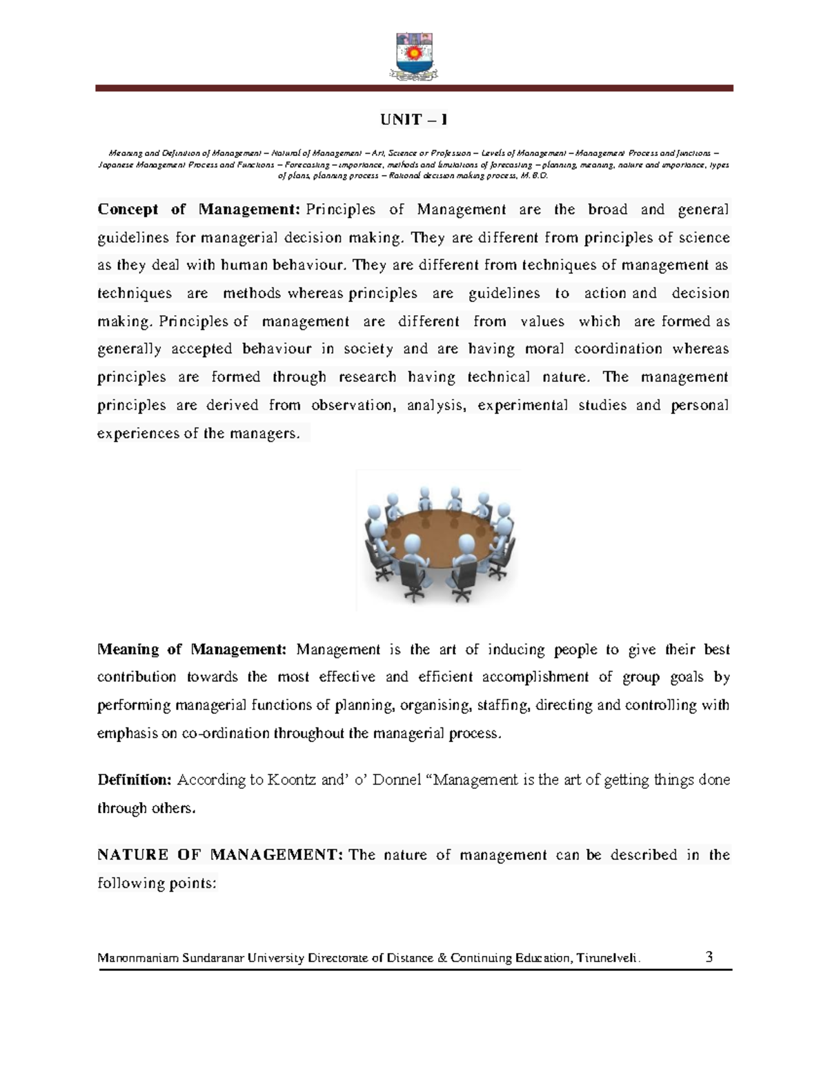 Principles of management unit 1 - UNIT – I Japanese Management Process ...