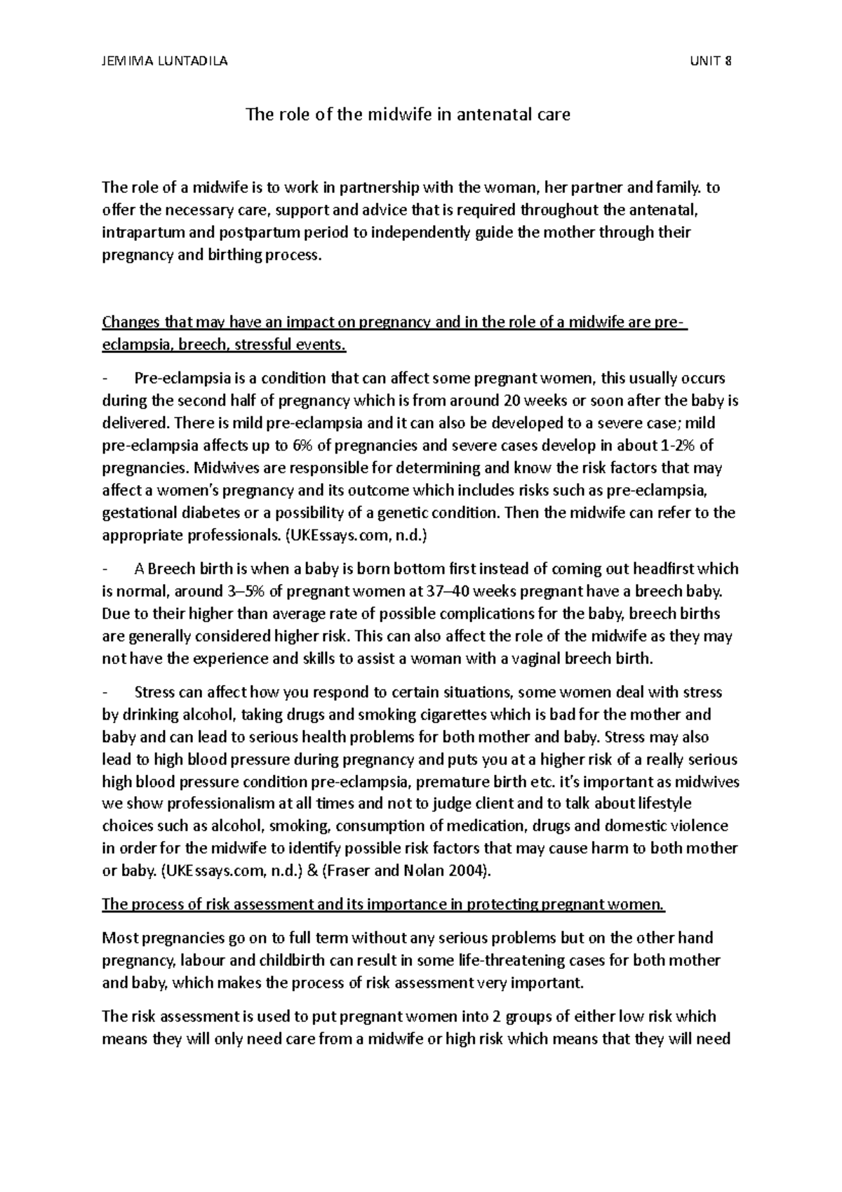 The Role Of The Midwife In Antenatal Care 711783 308 The Role Of The 