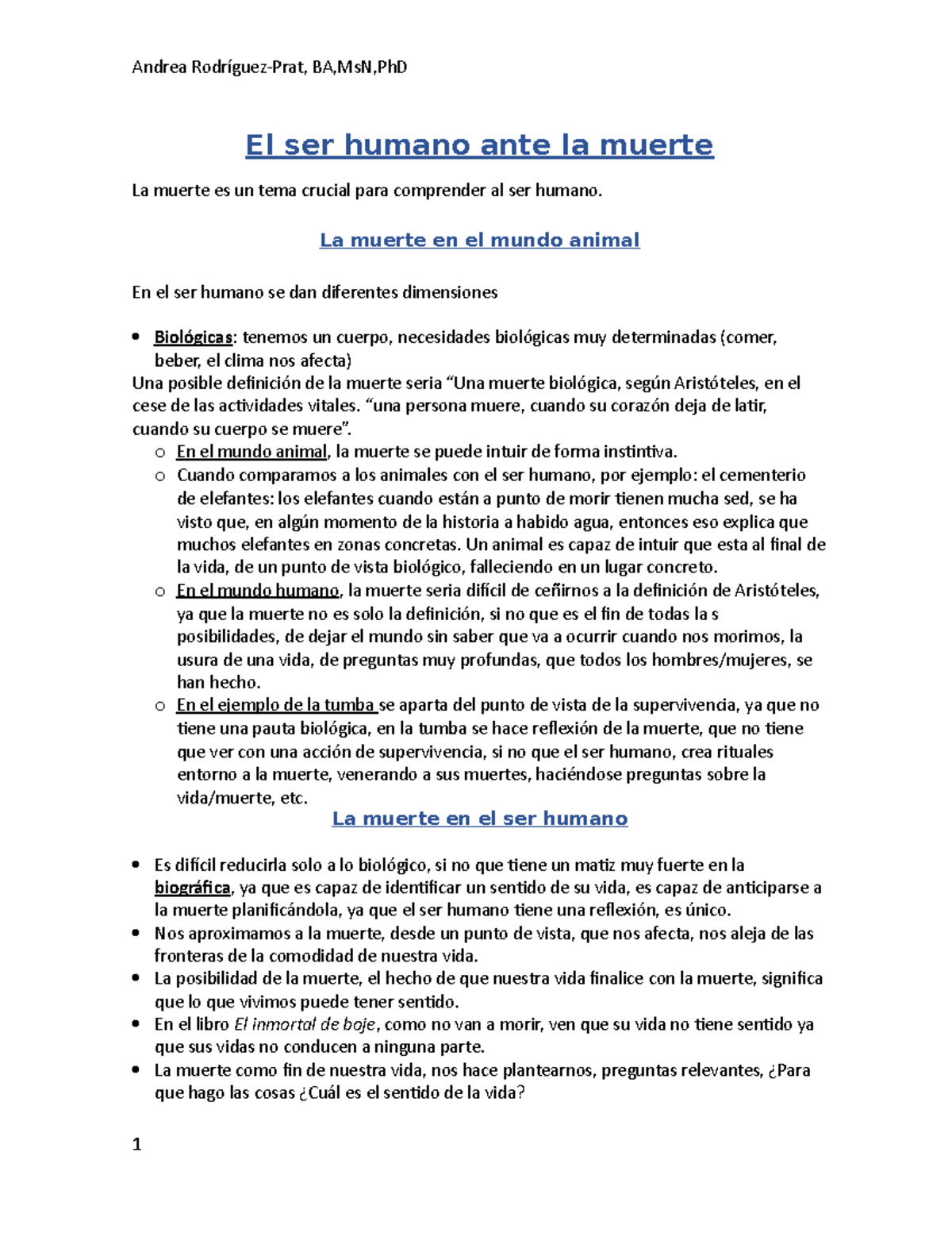 Tema 6 El ser humano ante la muerte - El ser humano ante la muerte La ...