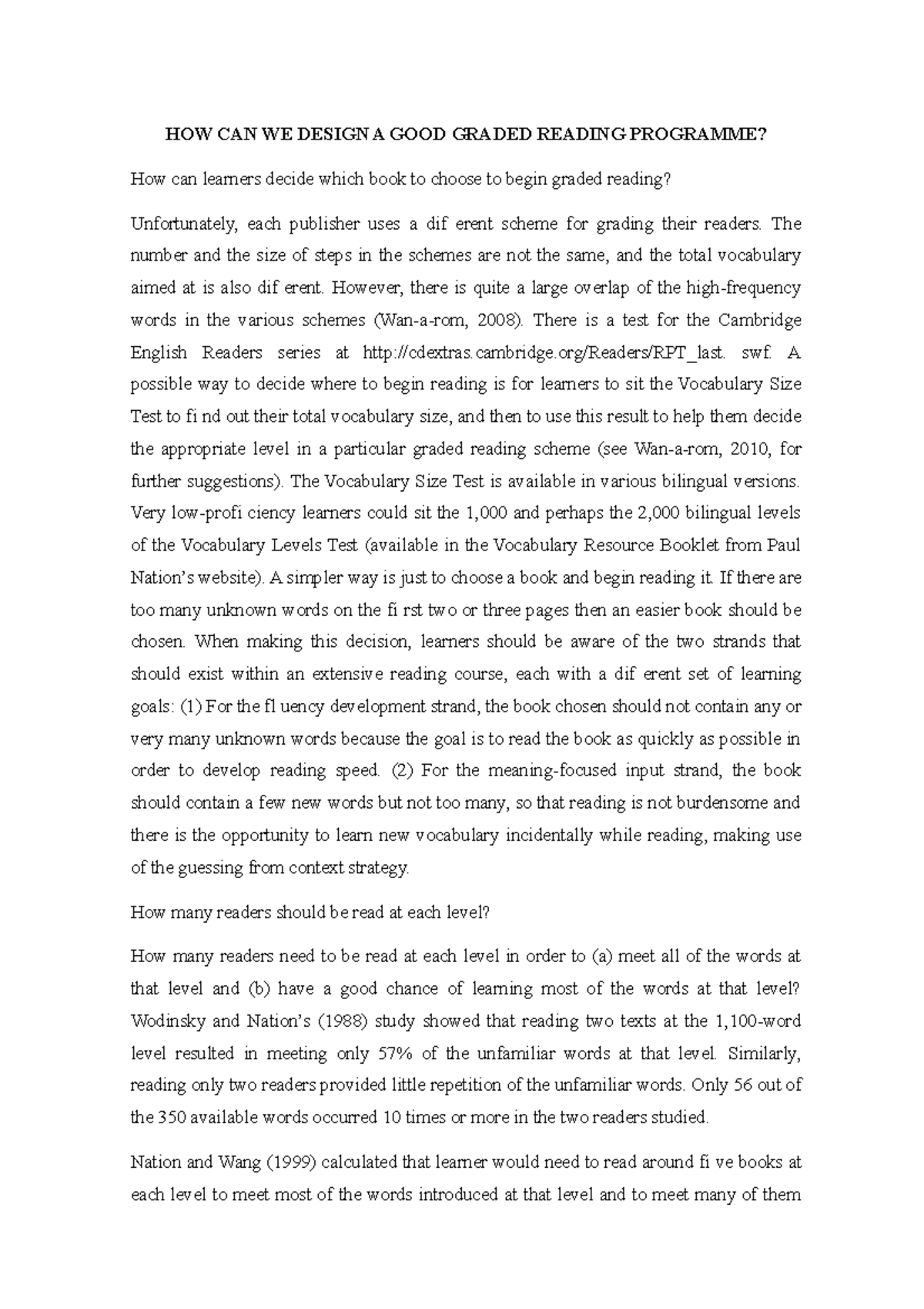 HOW CAN WE Design A GOOD Graded Reading Programme - HOW CAN WE DESIGN A ...