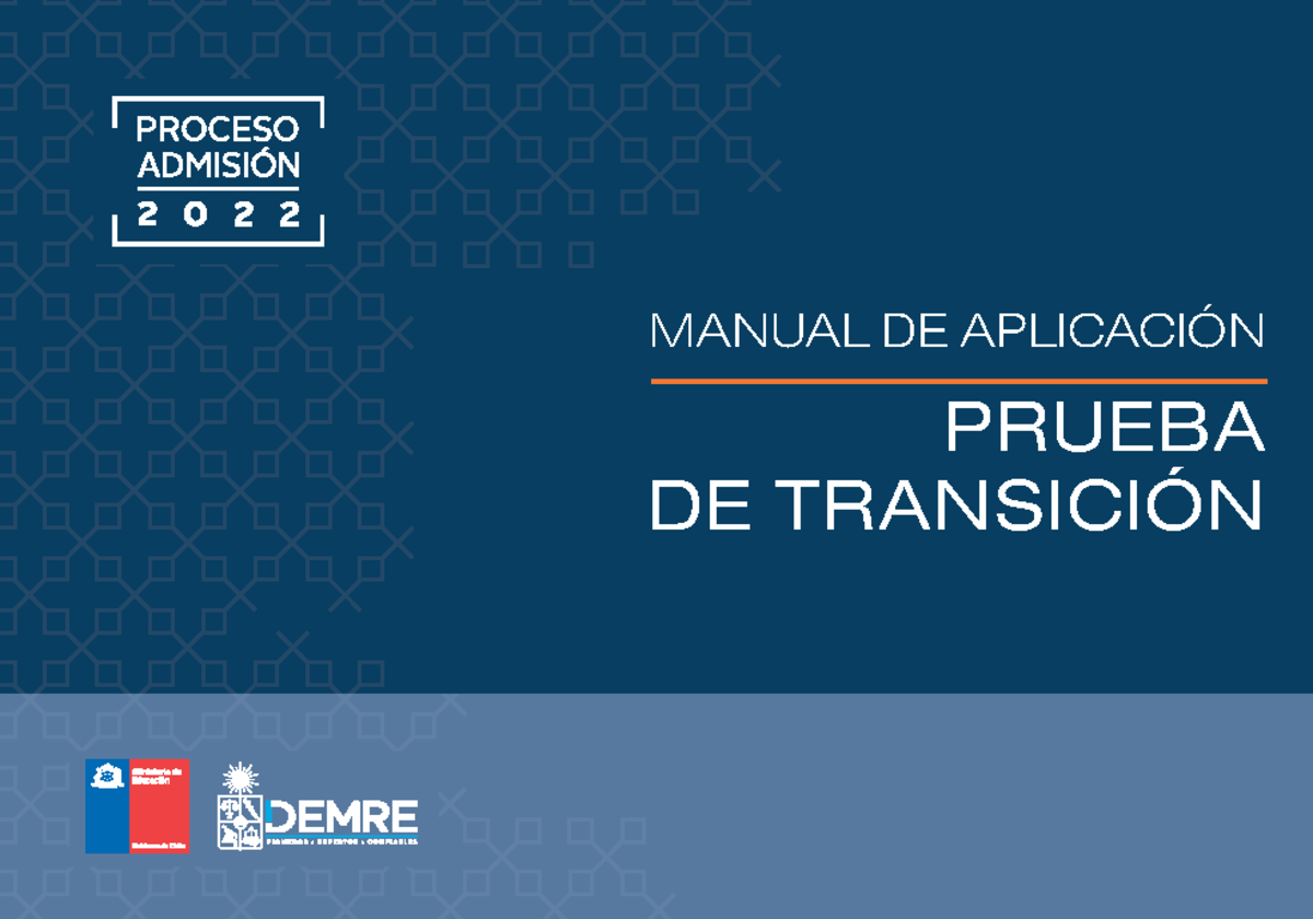 P2022 manual aplicacion pdt - MANUAL DE APLICACIÓN PRUEBA DE TRANSICIÓN ...