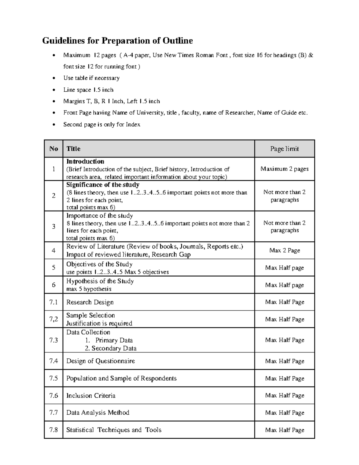 Outline format Jan 2020 - Guidelines for Preparation of Outline Maximum ...