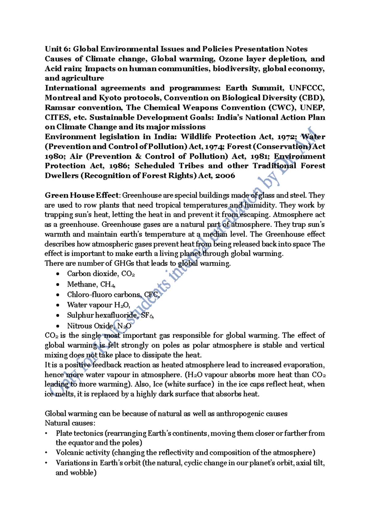 Global Environmental Issues PPT Notes - Unit 6: Global Environmental ...