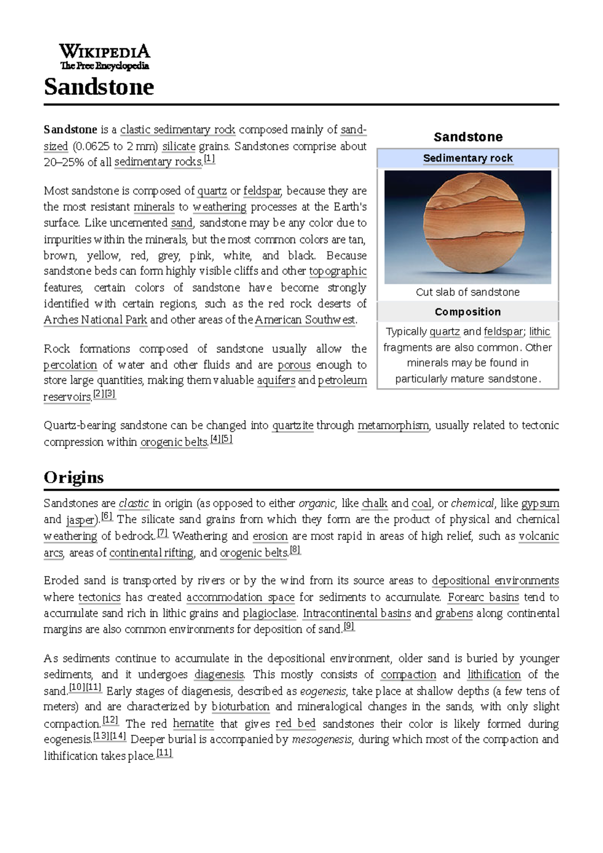 1Sandstone - Principles of Geology - Sandstone Sedimentary rock Cut ...