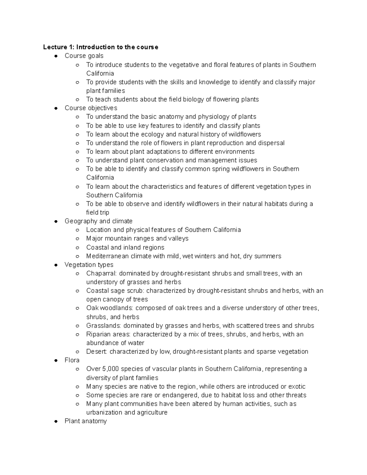 BPSC031 Lecture 1-4 - Lecture 1: Introduction to the course Course ...