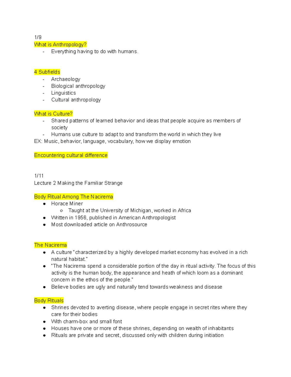 Anthropology practice materials - 1/ What is Anthropology? - Everything ...