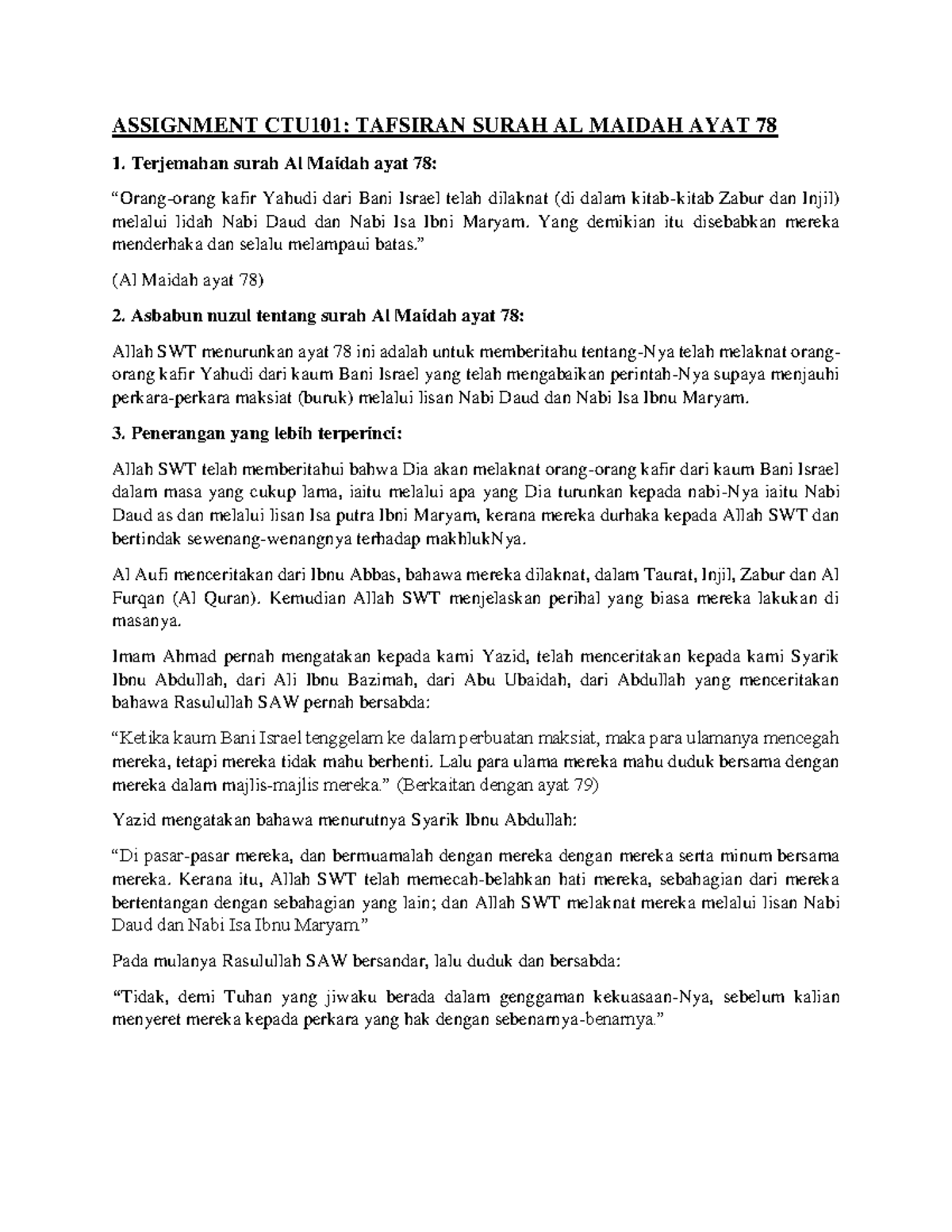 Assignment Pertama Analisis Ayat Al-Quran CTU101 - ASSIGNMENT CTU101 ...