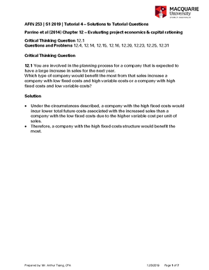 AFIN2053 Tutorial 2 Questions and Answers - AFIN2053 Tutorial 2 ...